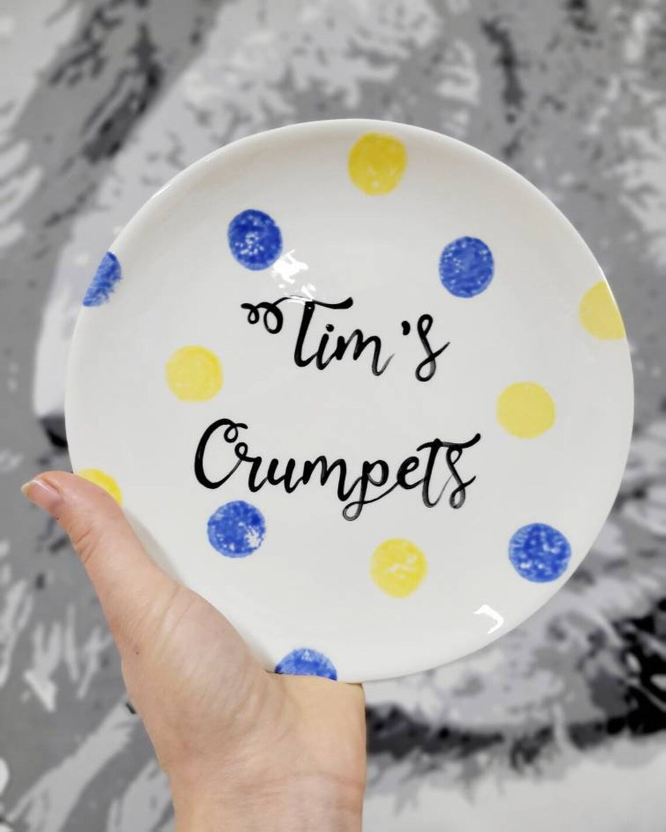 Personalised Crumpet Plate - Dotty – Doodle Alley