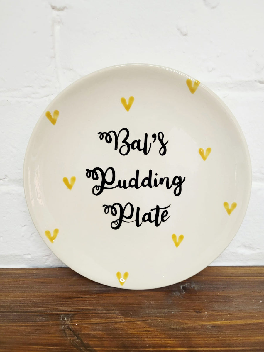 Personalised Pudding Plate - Hearts – Doodle Alley