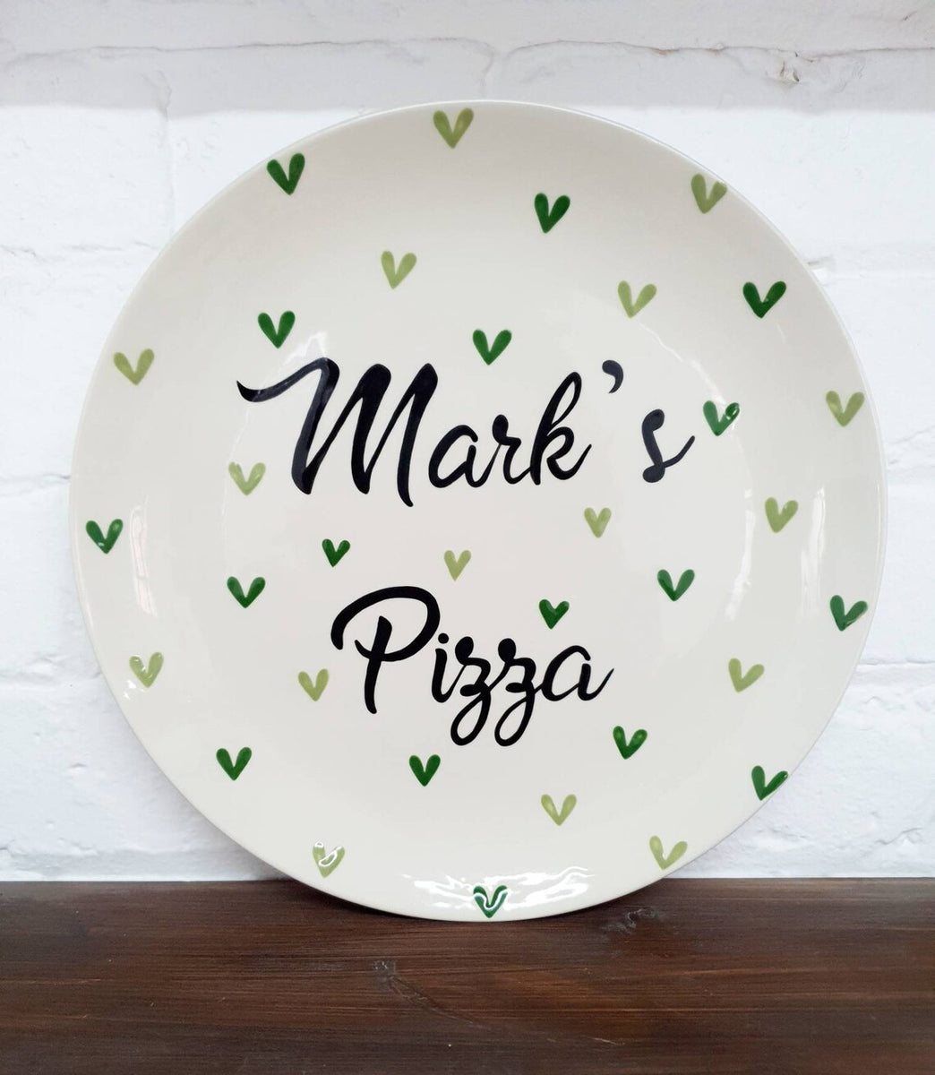 Personalised Pizza Plate - Hearts – Doodle Alley